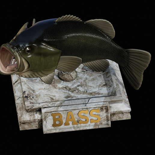 🐠 fish Largemouth Bass / Micropterus salmoides trophy statue detailed ...