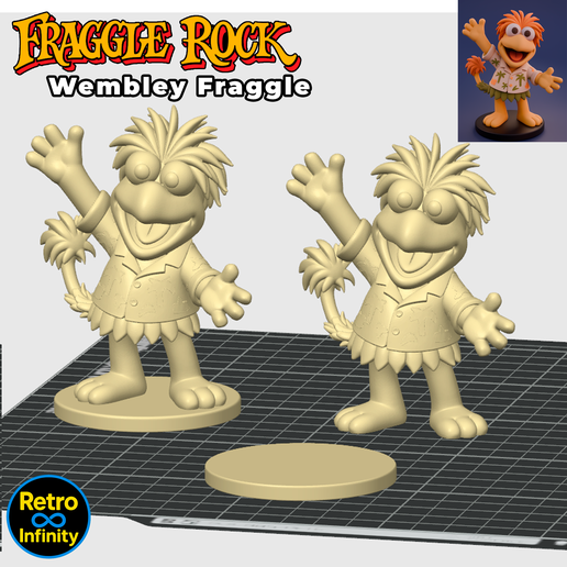 🪨 Wembley - Fraggle Rock 3D figure Retro Infinity style (90mm) : vinyl ...