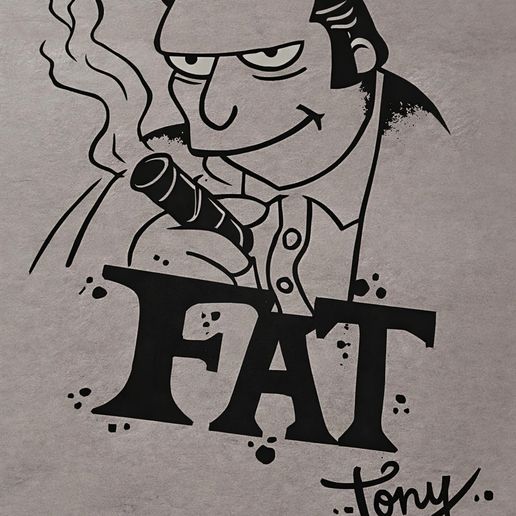 📁 Fat Tony 3D Plaque (3MF file)・ 3MF File for 3D printing・Cults