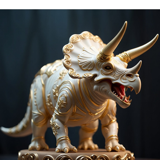 🦖 2655 Gothic Roaring Triceratops Dinosaur 3D Model, Halloween, fox ...