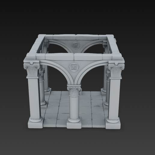 🟪 Open Square Arch Structure – Single-Piece Architectural STL Model ...