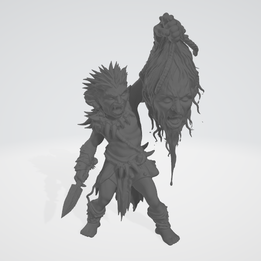 👾 Halfling Cannibal Headhunter・ STL File for 3D printing・Cults
