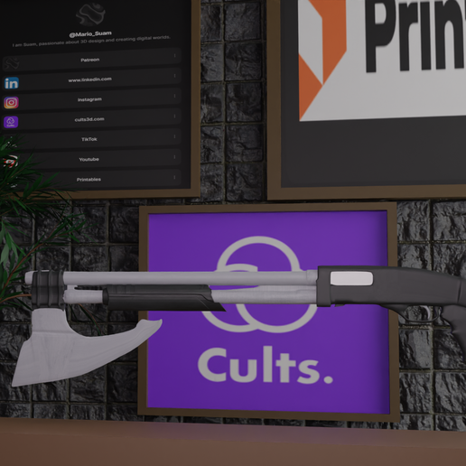 🔫 SPAS-12 Axe Edition – 3D Printed Tactical Shotgun Prop・ STL File for ...