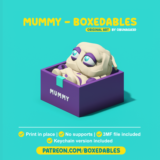 👻 Mummy - Boxedables [Original Art]・ STL File for 3D printing・Cults