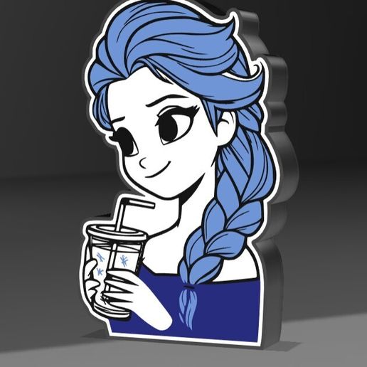 👤 Frozen Lightbox – Elsa Silhouette・Free 3D File for 3D printing・Cults