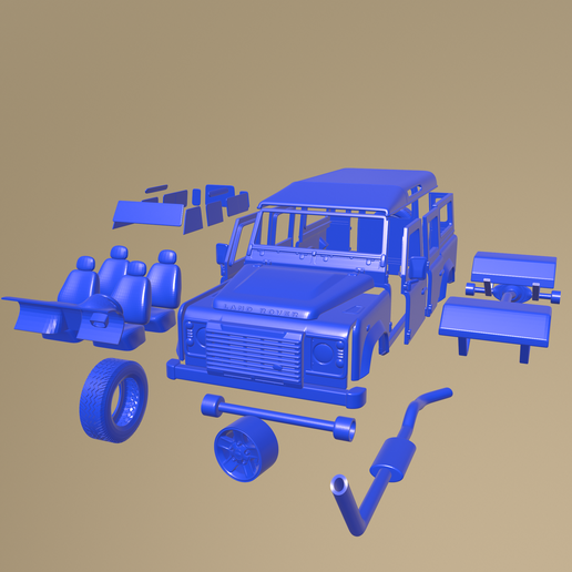 🚗 LAND ROVER DEFENDER 110 2011 IMPRIMIBLE COCHE EN PIEZAS SEPARADAS・Archivo STL para Impresión ...