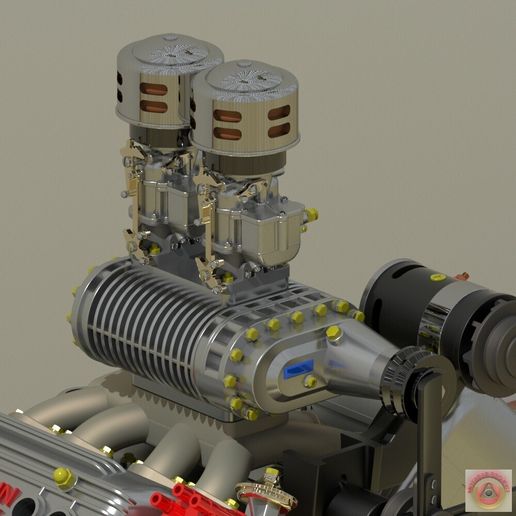 🚙 ITALMECCANICA S.Co.T SUPERCHARGER - for FORD FLATHEAD "ARDUN" V8・ STL ...