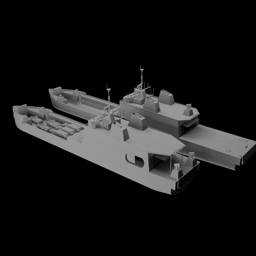 👾 Light Amphibious Assault Warship – 3D Printable Model (Empty & Loaded ...