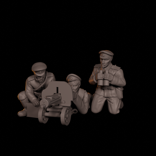3D file Russian Maxim Machine Gun Team, WW1 🔫 ・3D printing design to ...