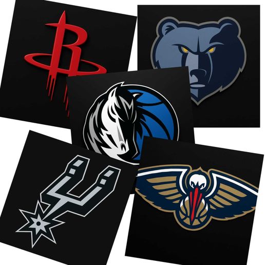 🏀 NBA Southwest Division 3D Logos Pack - 5 Teams・ STL File for 3D ...