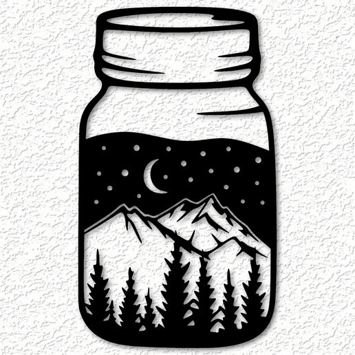 🎨 Nature wall art scenery wall decoration jar 2d art・ STL File for ・Cults