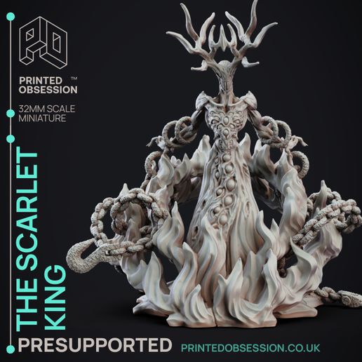 🤴 The Scarlet King - SCP - PRESUPPORTED - Illustrated and Stats - 32mm ...