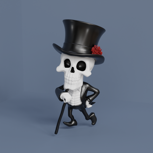 💀 Elegant Skeleton Top Hat 3D | Victorian Skull Halloween STL Model ...