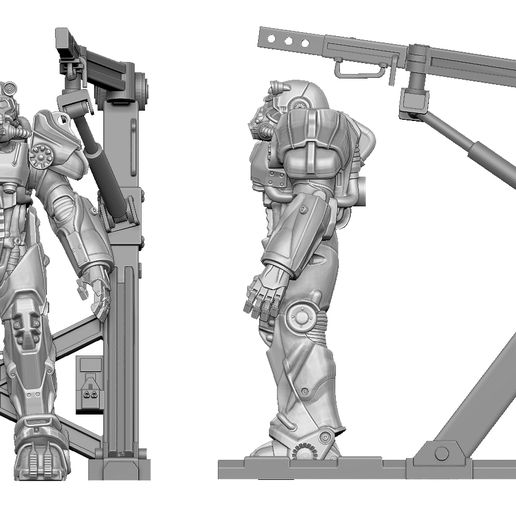 🚉 Fallout T60 Power Armor + Armor Station・ STL File for 3D printing・Cults