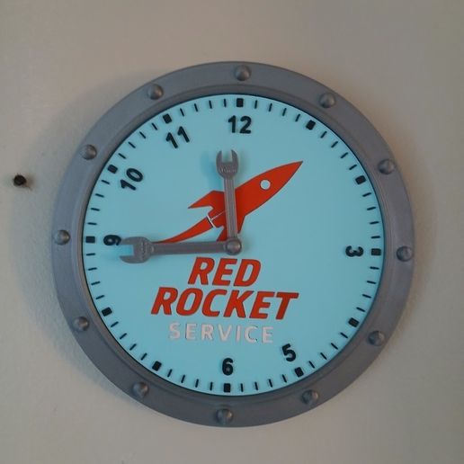 🚀 Fallout Red Rocket Service Garage Wall Clock・ STL File for 3D ...