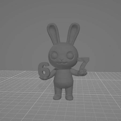 🐇 Six Seven Brainrot Bunny Fanart Figurine | 6-7 Meme Golden Rabbit ...