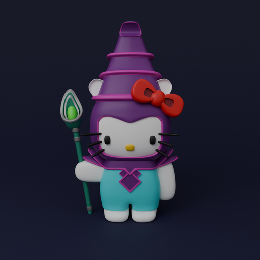 Archivo STL Hello kitty con traje del mago oscuro 👋 ・Modelo para ...