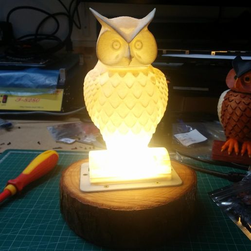 🦉 Owl LED Lamp・Free 3D File for ・Cults