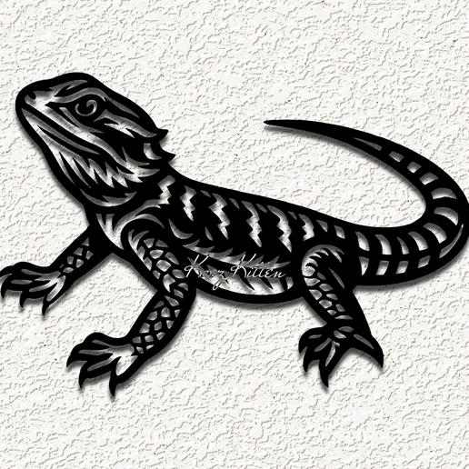 🐉 bearded dragon agame lizard wall art home decor・ STL File for 3D ...