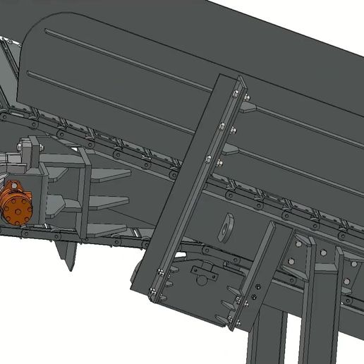 🧑‍🏭 3D Model of Industrial Drag Chain Conveyor | High-Detail CAD Design ...