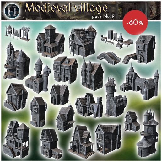 👴 Medieval village pack No. 9 - Medieval Gothic Feudal Old Archaic Saga ...