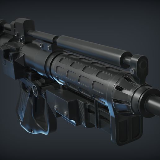 🤖 E-5 COMMANDO DROID BLASTER LIFE SIZE FOR 3D PRINT (1:1, 1:6, 1:12 ...