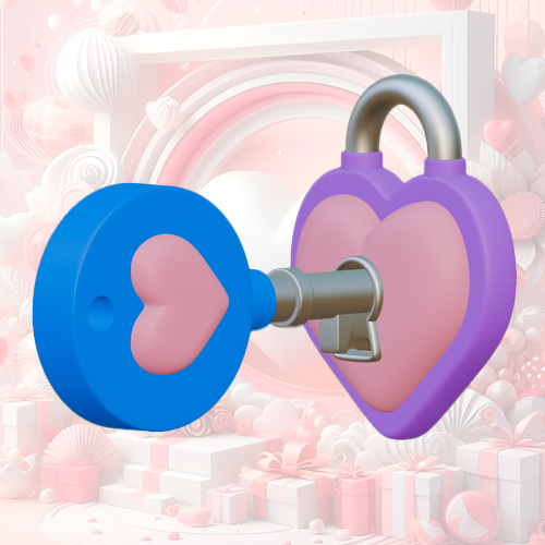 🗝️ Valentine's Day duo keychain for couples・ STL File for 3D printing・Cults
