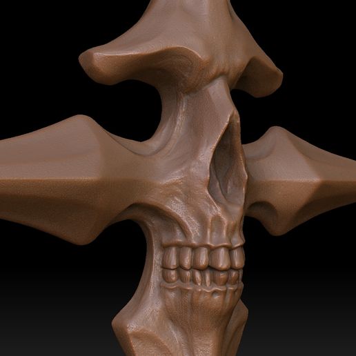 💀 Skull Cross Pendant - Gothic Cross・ STL File for 3D printing・Cults