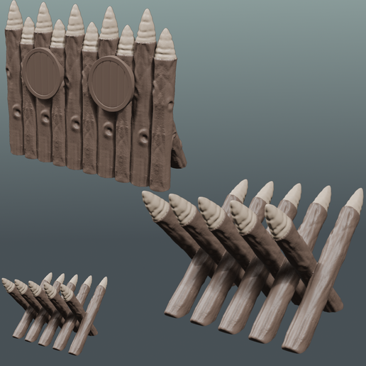 🎲 Viking Palisade Wall and Spiked Barricades 32mm Scale historical ...