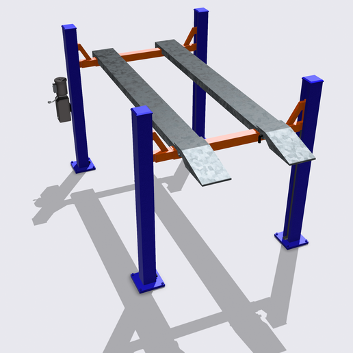 🚗 4 Post Car Lift with adjustable elements for diorama・ STL File for 3D ...
