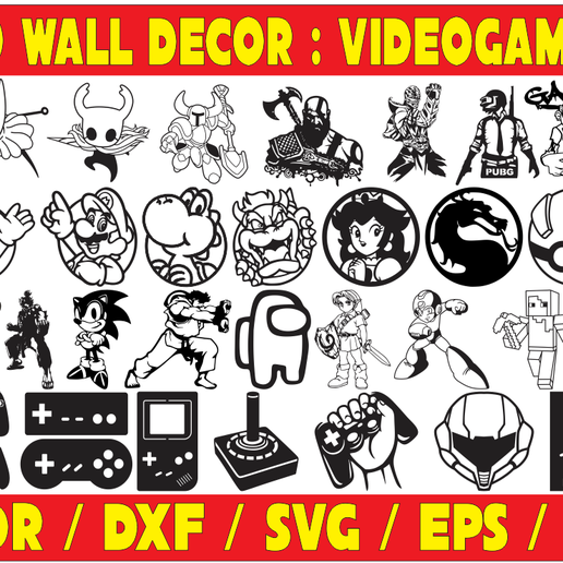 👾 Pack Vectores Corte Laser - Cnc - Impresion 3d - 150 Cuadros Deco ...