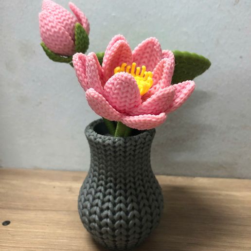 🪷 Lotus Knitted Crochet・ STL File for 3D printing・Cults