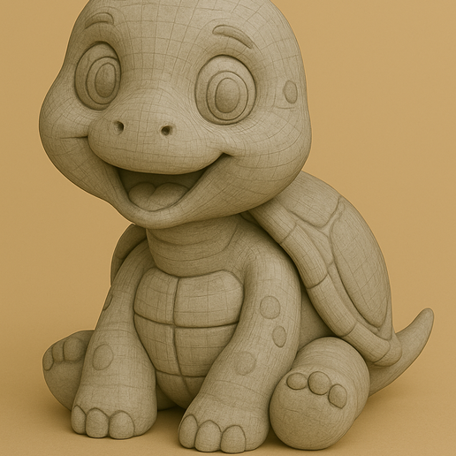 👶 Cute Baby Turtle 3D Model – Stylized Cartoon Figurine for 3D Printing ...