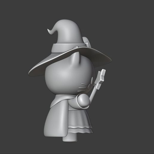 👋 Hello kitty Halloween wizard・ STL File for 3D printing・Cults