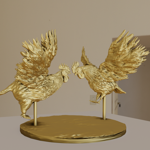 🐔 two chickens fighting stl・ STL File for 3D printing・Cults