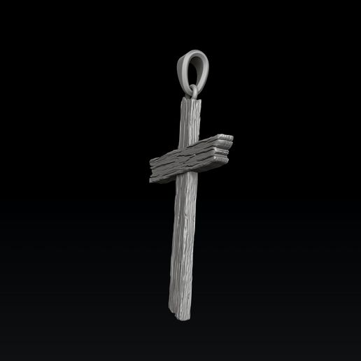 3D file Wooden Cross Pendant 3D print model 🪵 ・Design to download and ...