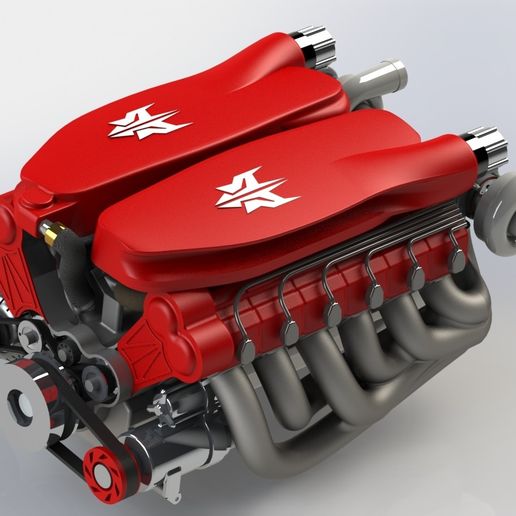 🚗 1:3 SCALE V12 DOHC ENGINE ASSEMBLY KIT・ STL File for 3D printing・Cults