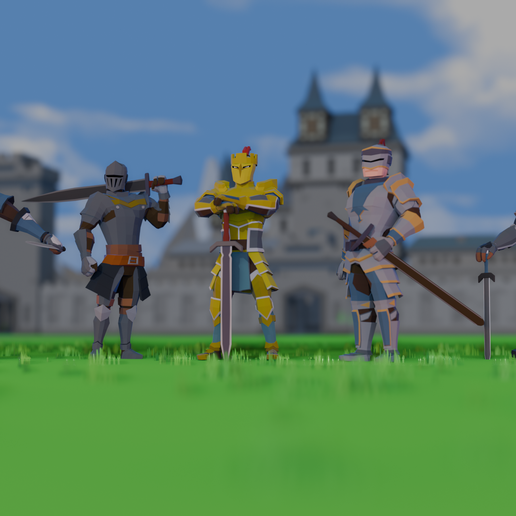♂️ Low poly Knights・ 3D File for ・Cults