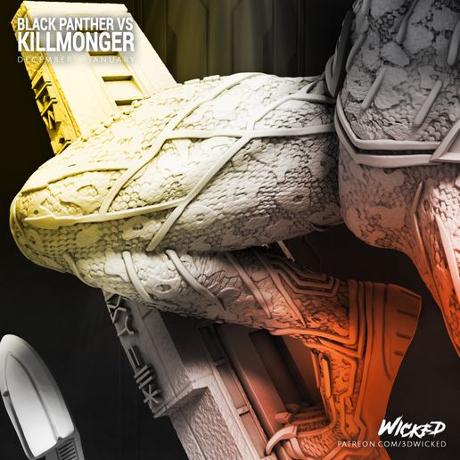 🗿 Wicked Marvel Killmonger: STLs Sculpture ready for printing・ 3D File ...