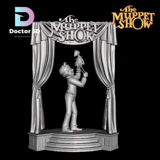 👾 the muppet show- jim henson and kermit-+base・ 3D File for 3D printing ...