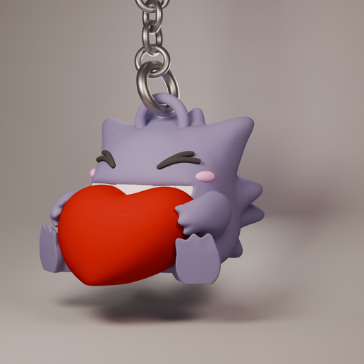 🗝️ Cute Gengar Inspired Keychain – Multicolor 3D Print – Valentine Gift ...