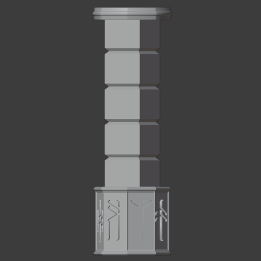🟪 Dwarven Style Pillar Square Column (28mm Scale)・Free 3D File for ・Cults