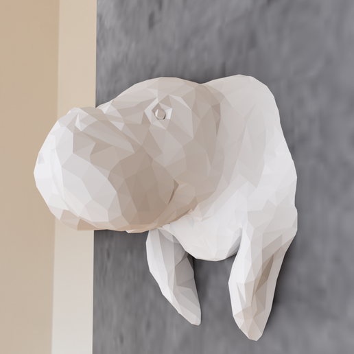 🌊 cabeza de manatí montaje en pared low poly stl・Archivo STL para ...
