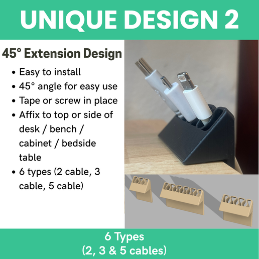 🔌 Cable Cord Holder - Cable Management - Ultimate Bundle・ 3D File for ...