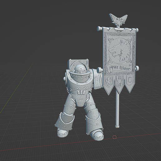 STL file Space Wolves Legion VI Banner 🛰 ・3D printer model to download ...