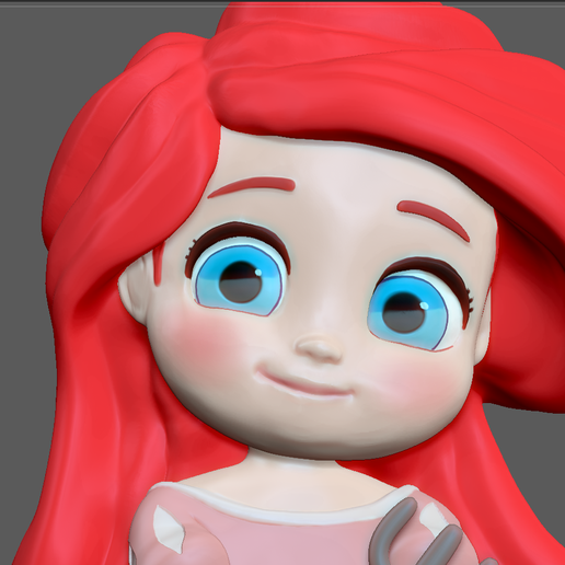 👶 ARIEL BABY PINK DRESS LITTLE MERMAID PRINCESS DISNEY CUTE 3D print ...