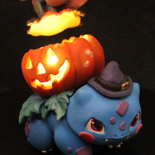 🎃 Pumpkin Bulbasaur - Pokemon Halloween・ STL File for 3D printing・Cults