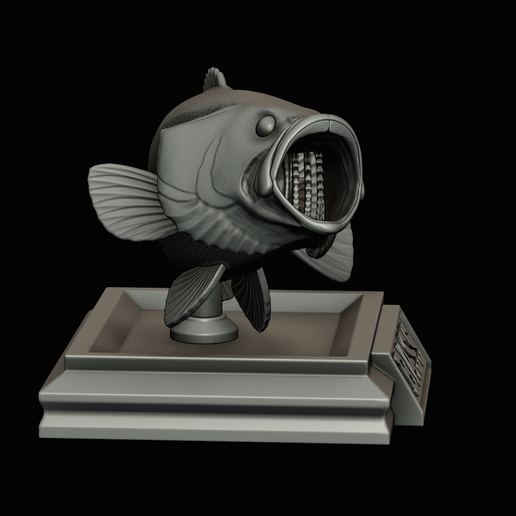 🐠 fish Largemouth Bass / Micropterus salmoides trophy statue detailed ...