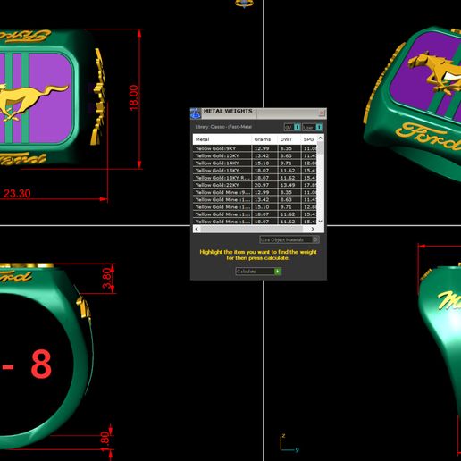 STL file Ford Mustang Gents Signet Ring 🚙 (OBJ)・3D printing idea to ...