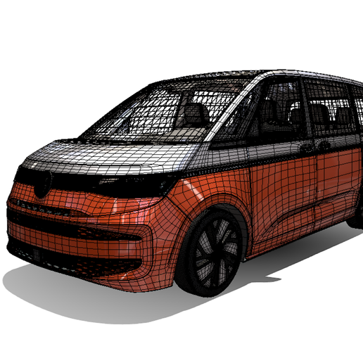 🚗 Volkswagen Multivan style・ STL File for 3D printing・Cults